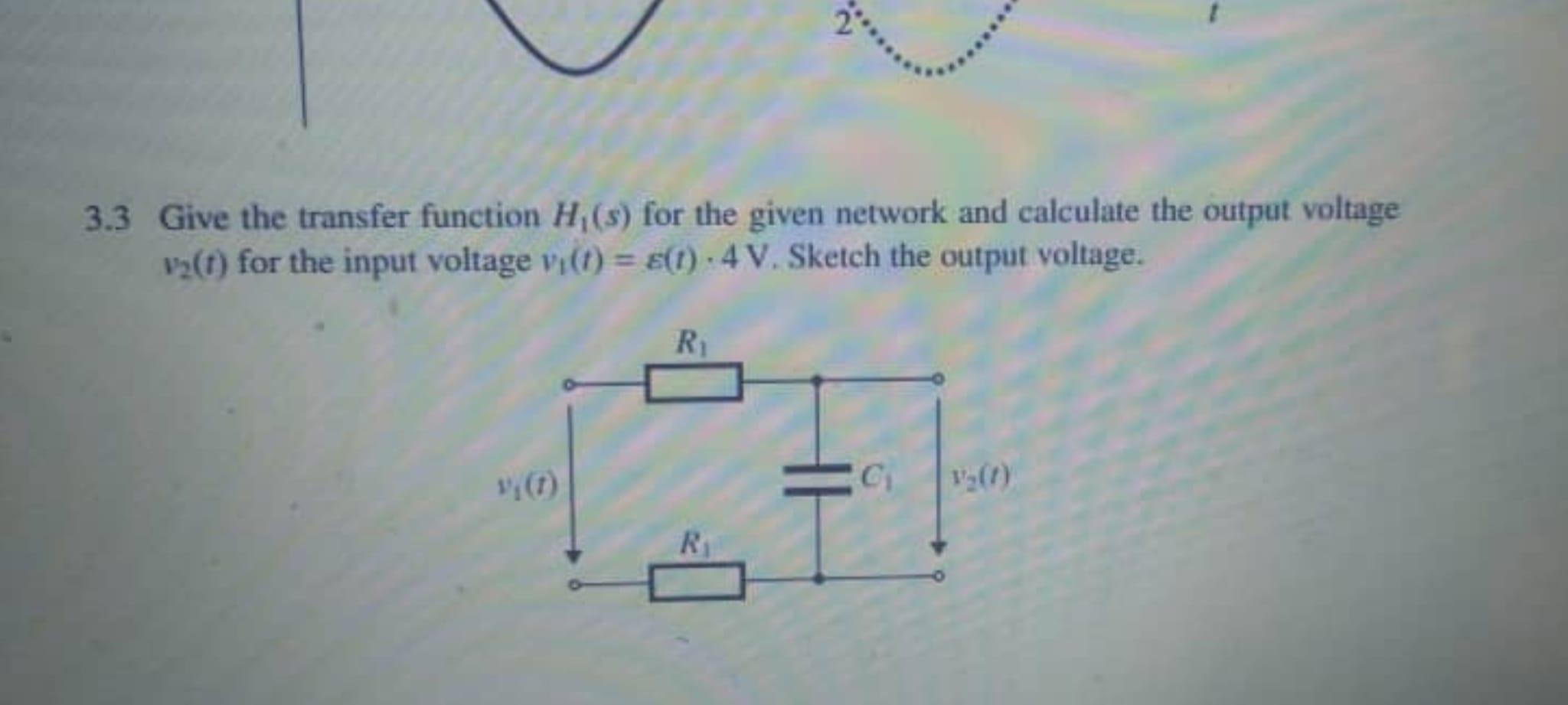 Solved 3.3 Give the transfer function H1(s) for the given | Chegg.com