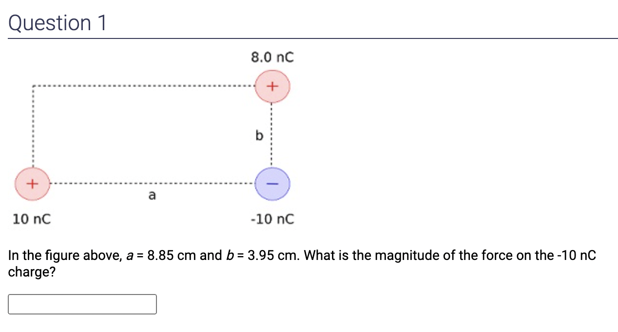 Solved Question 1 8.0 nc + b + a 10 nC -10 nC In the figure | Chegg.com