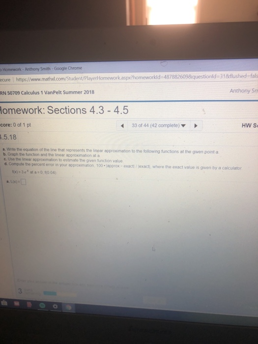 Solved Homework-Anthony Smith-Google Chrome cure | Chegg.com