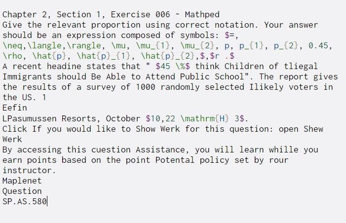Solved Chapter 2, Section 1, Exercise 006 - Mathped Give the | Chegg.com