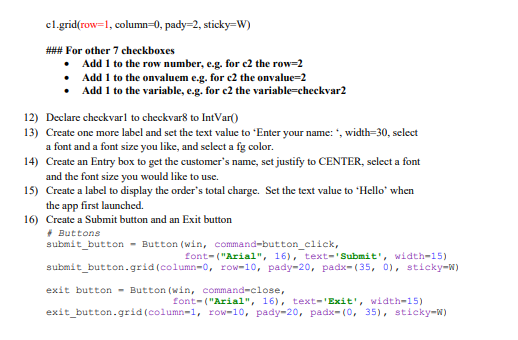 Solved Program Overview Create an online ordering GUI app, | Chegg.com