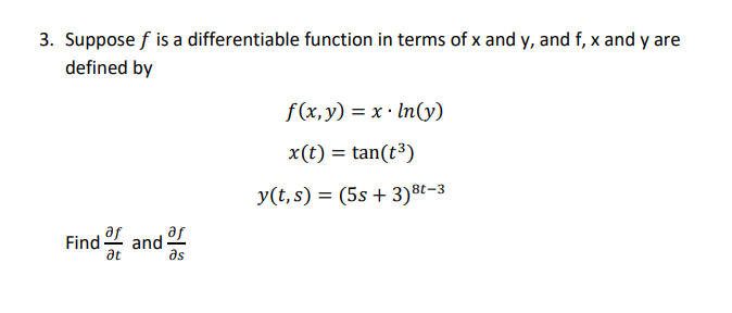 Solved Suppose f is a differentiable function in terms of x | Chegg.com