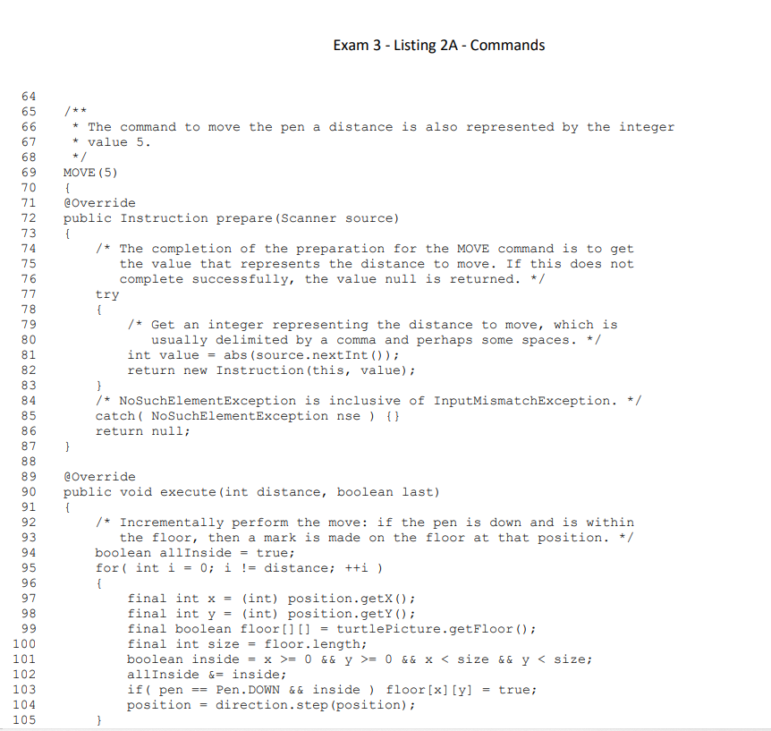 Solved Follow the logic of the enterCommands method of the | Chegg.com