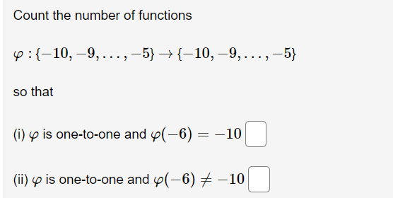 Solved Count the number of functions | Chegg.com