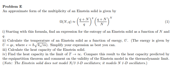 Solved Problem E i) Starting with this formula, find an | Chegg.com