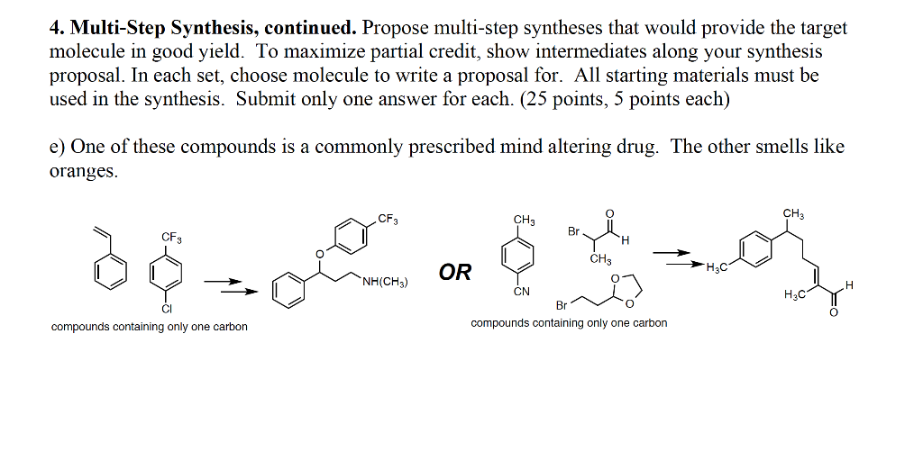 Solved 4. Multi-Step Synthesis, continued. Propose | Chegg.com