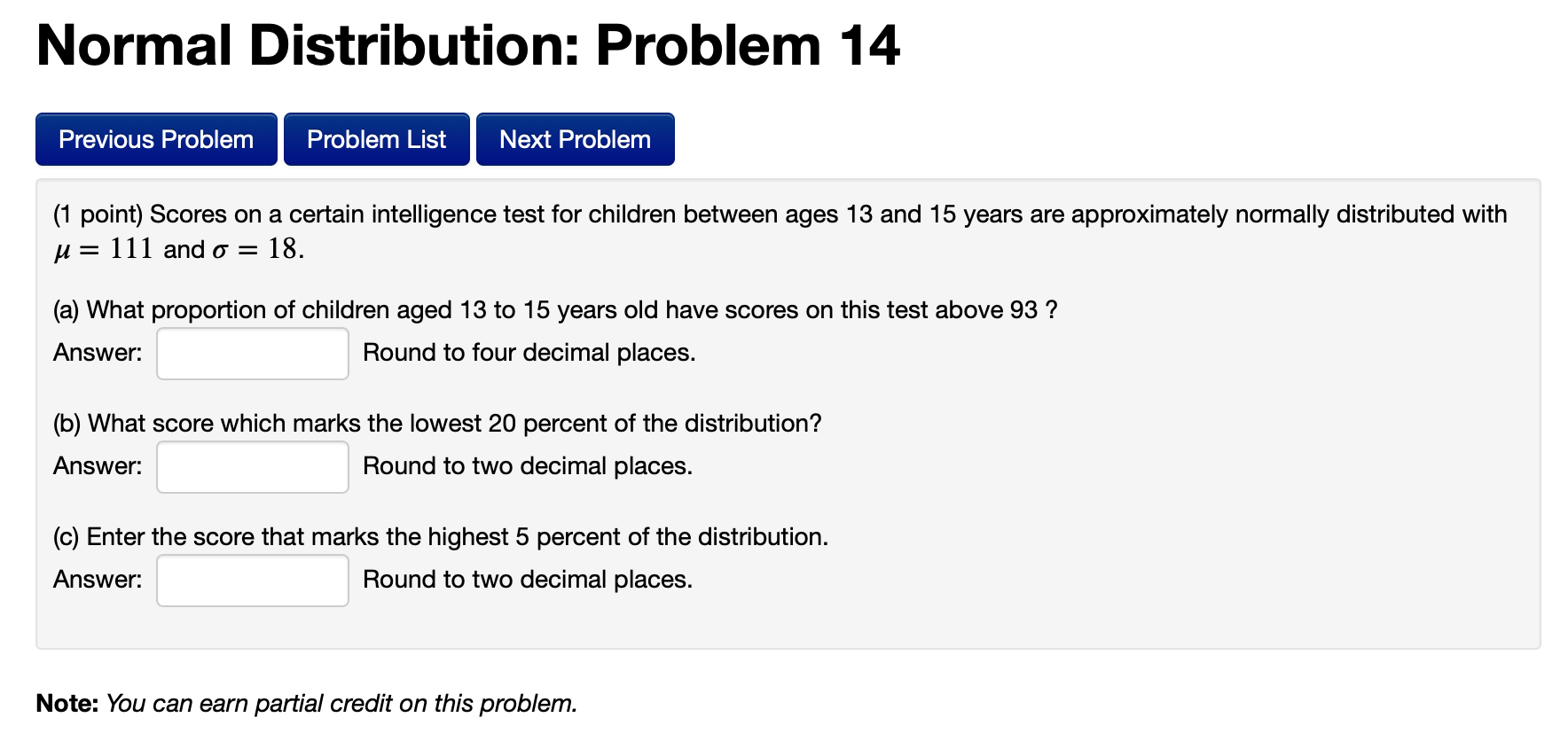 Solved Normal Distribution: Problem 13 Previous Problem | Chegg.com