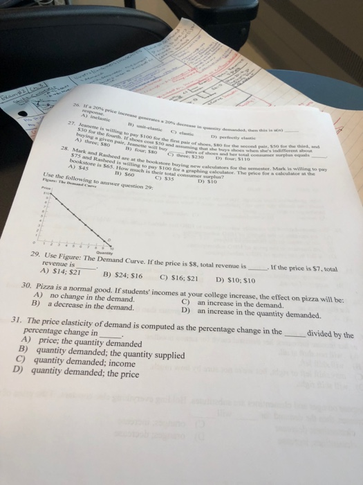 Solved 26 If A 20 Price Increase Ates 20 Decreose Inqu Chegg