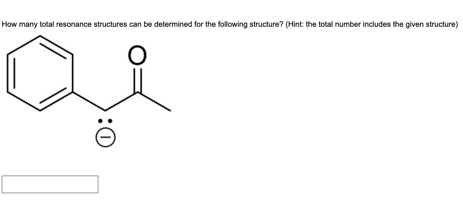Solved How many total resonance structures can be determined | Chegg.com
