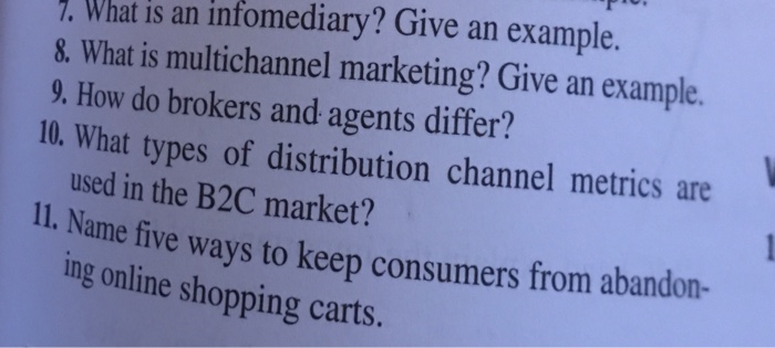 Solved . What is an infomediary? Give an example. 8. What is | Chegg.com