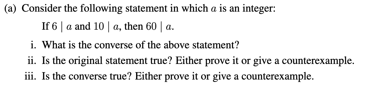 Solved (a) Consider the following statement in which a is an | Chegg.com