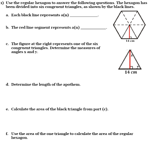 Solved Use the regular hexagon to answer the following | Chegg.com