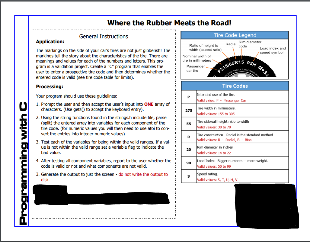 Solved Where the Rubber Meets the Road! Tire Code Legend | Chegg.com