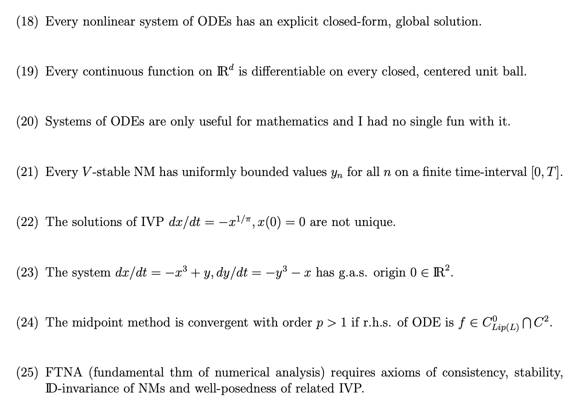 Solved 18 Every Nonlinear System Of Odes Has An Explicit