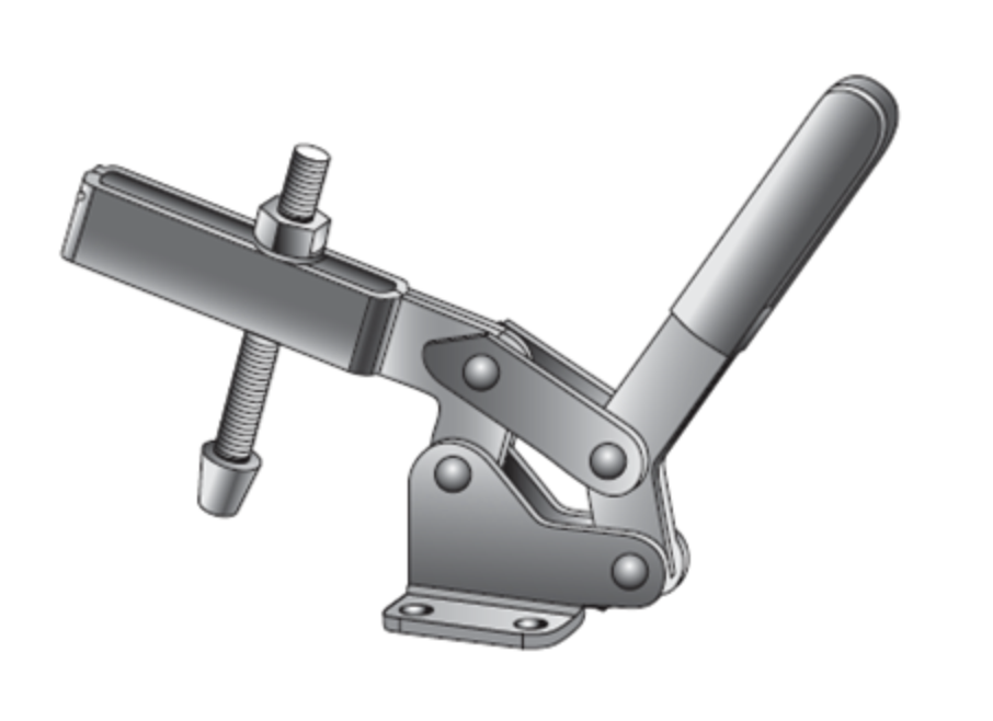 Solved A toggle clamp used for holding a work piece while it | Chegg.com