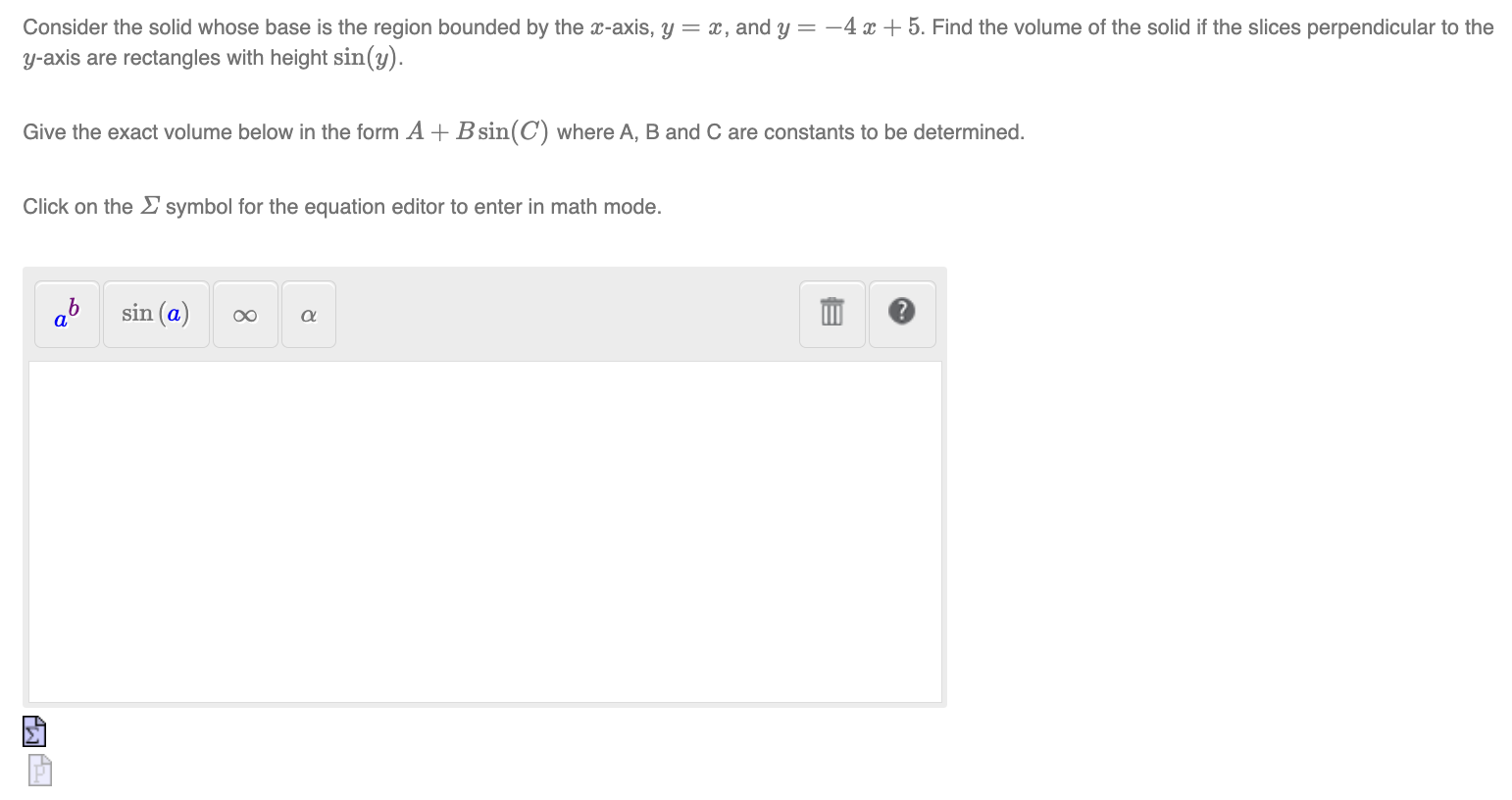 Solved Consider the solid whose base is the region bounded | Chegg.com