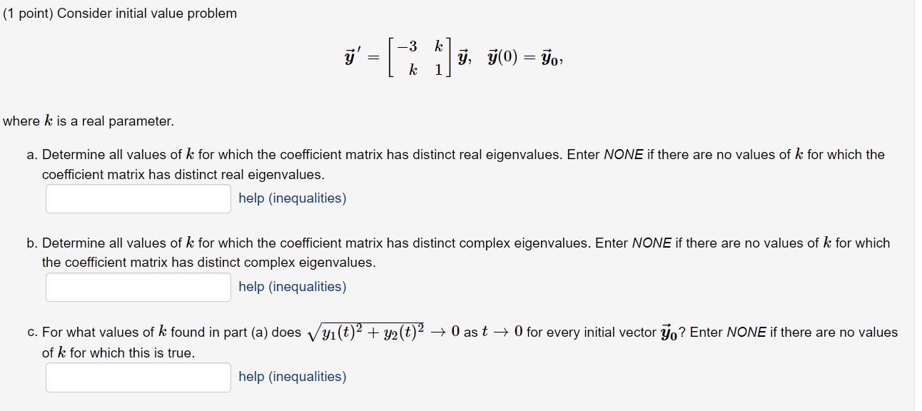 Solved 1 Point Consider Initial Value Problem 3 K Ta