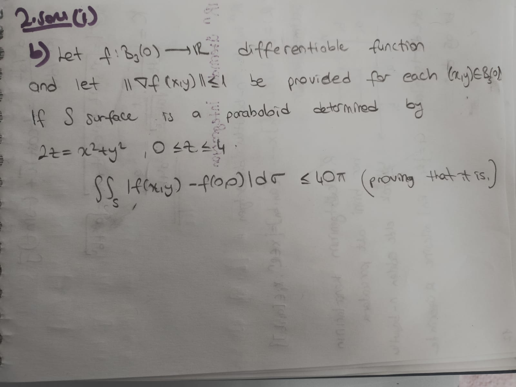Solved 2. Sou ) b) Let f: Bg(0) R differentiable function | Chegg.com