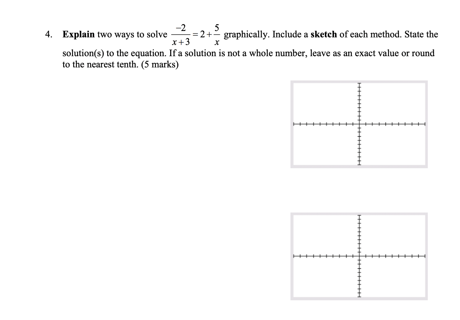 Solved 4. Explain two ways to solve x+3−2=2+x5 graphically. | Chegg.com