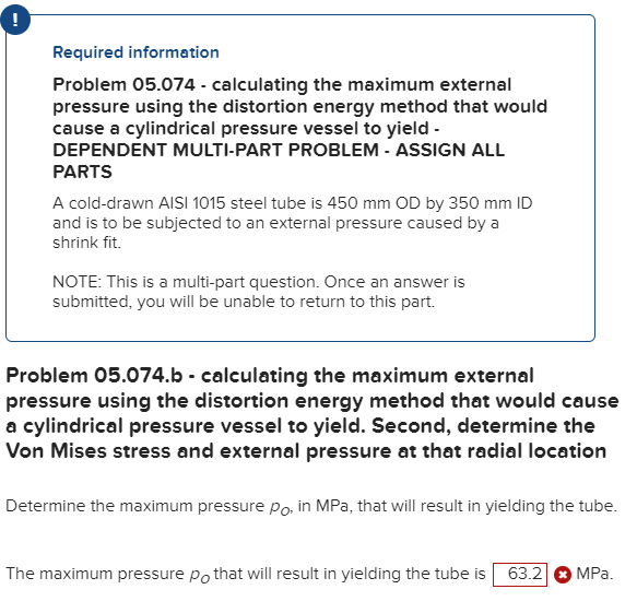 Solved Required information Problem 05.074 - calculating the | Chegg.com
