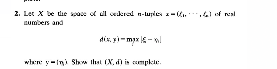 Solved 2. Let X be the space of all ordered n-tuples | Chegg.com