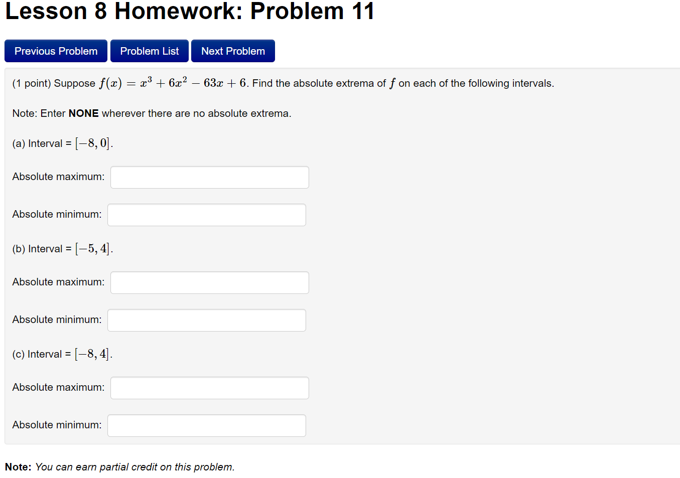 Solved Lesson 8 Homework: Problem 11 Previous Problem | Chegg.com