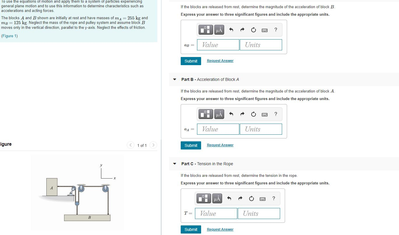Solved If The Blocks Are Released From Rest Determine The
