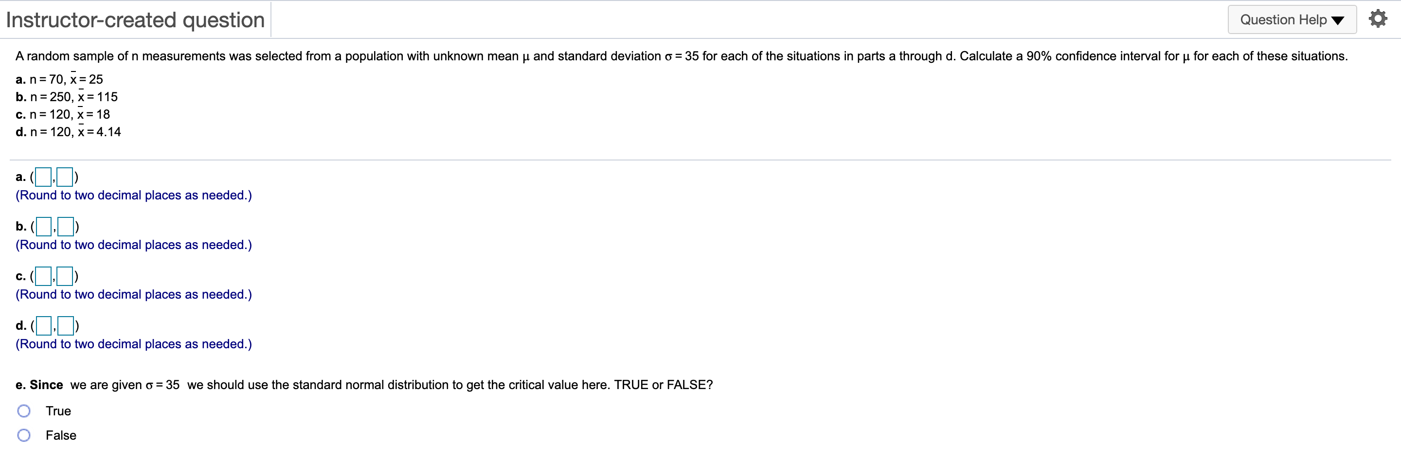 Solved Instructor-created question Question Help A random | Chegg.com