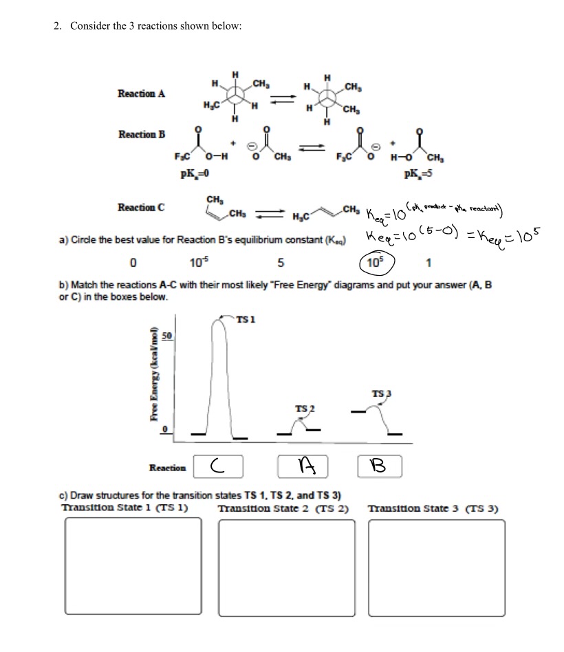Solved C) ﻿DRAW the structures for the transition states TS | Chegg.com
