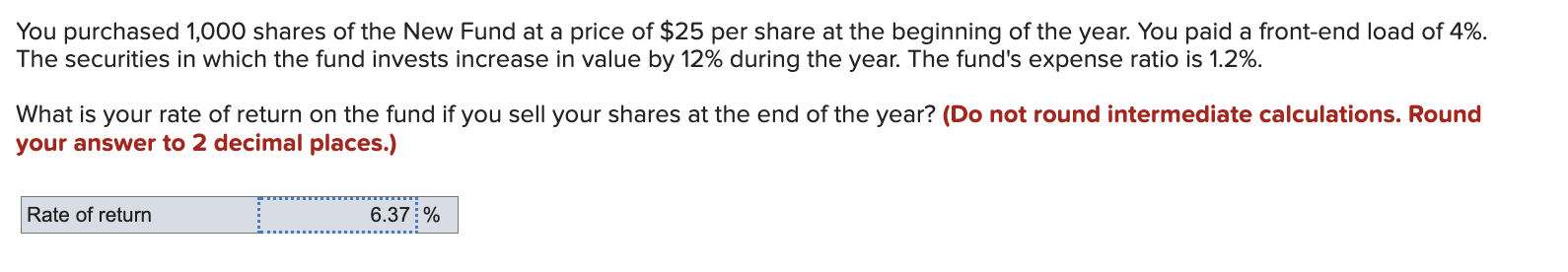 Solved You purchased 1,000 shares of the New Fund at a price | Chegg.com