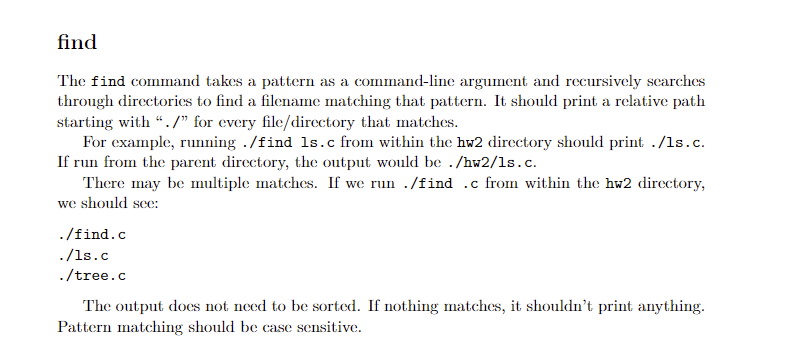 Solved find The find command takes a pattern as a | Chegg.com