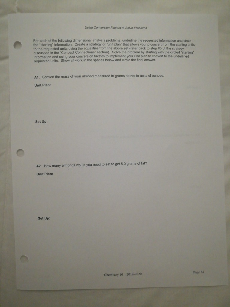 Solved Using Conversion Factors to Solve Problems Name Date | Chegg.com