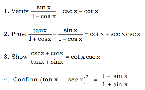 Solved Verify the following four identities. Could you | Chegg.com