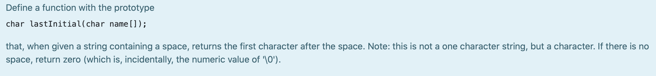 Solved Define a function with the prototype char | Chegg.com