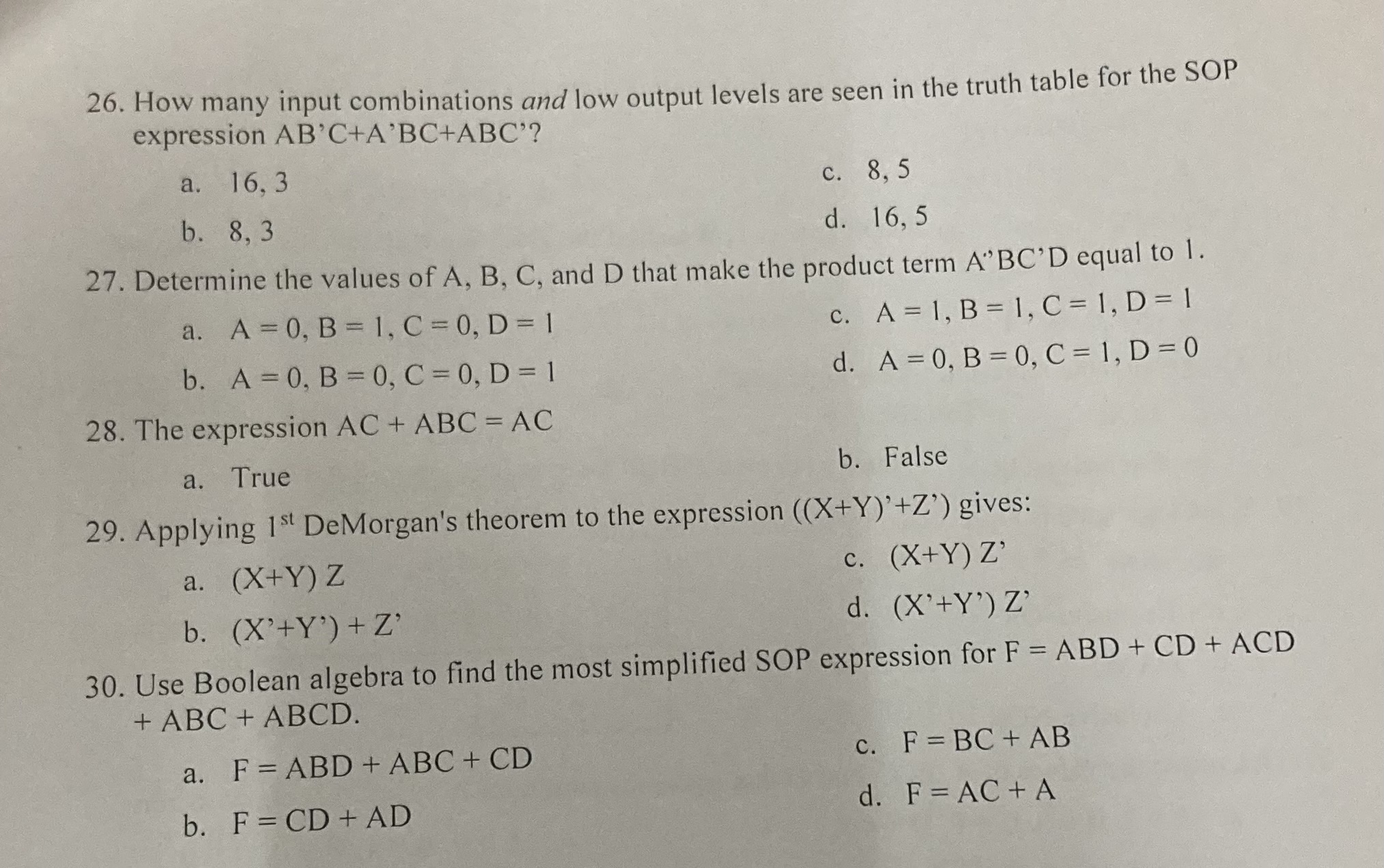 Solved 26 How Many Input Combinations And Low Output Levels 