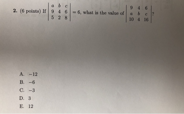 Solved 2. (6 points) If 9 4 6 | = 6, what is the value of | | Chegg.com