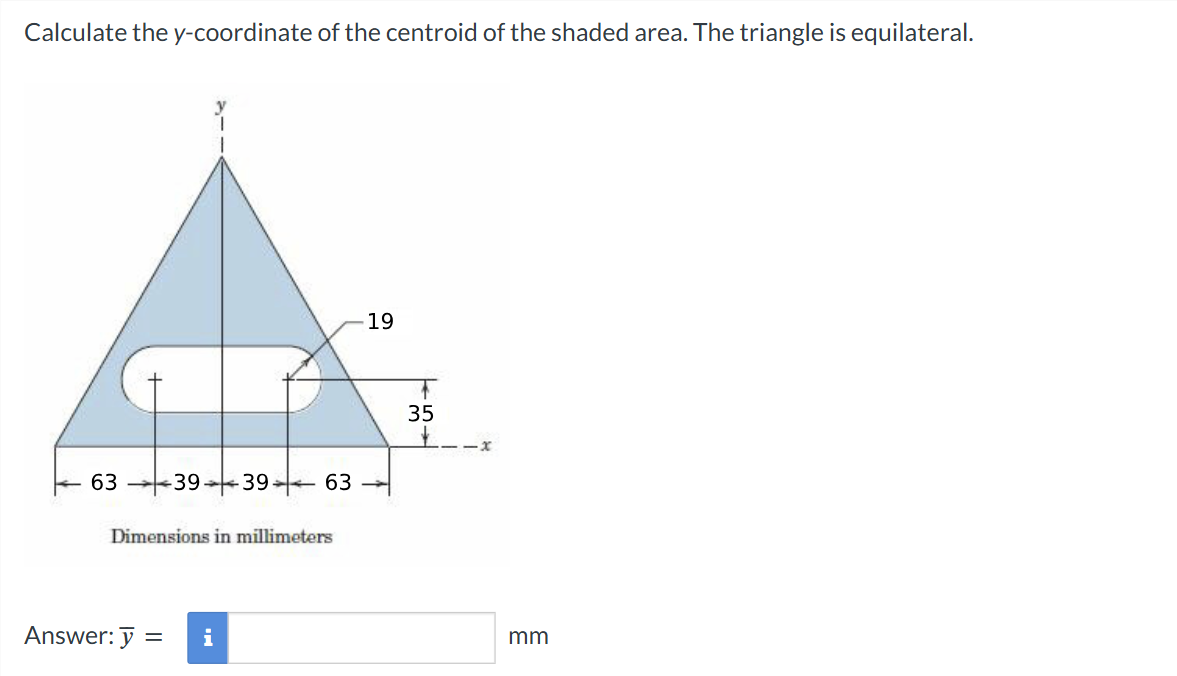 Solved Calculate the y-coordinate of ﻿the centroid of ﻿the | Chegg.com