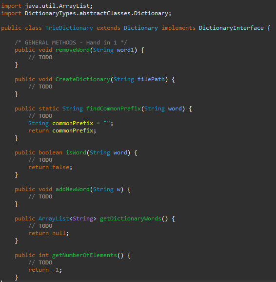 I need to implement a trie data structure, comprised | Chegg.com