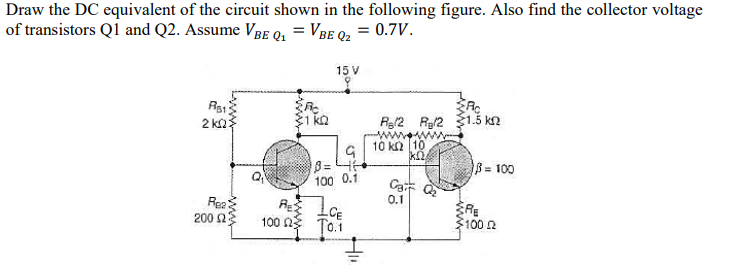 Solved Draw the DC equivalent of the circuit shown in the | Chegg.com