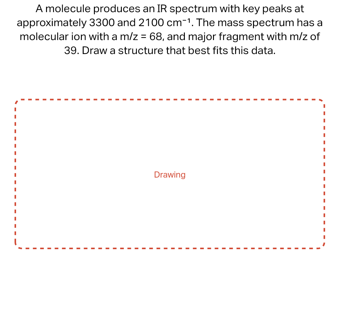 Solved A molecule produces an IR spectrum with key peaks at | Chegg.com