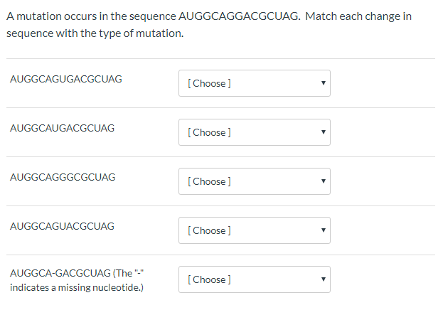 Solved Options: missense mutation (substitution) silent | Chegg.com
