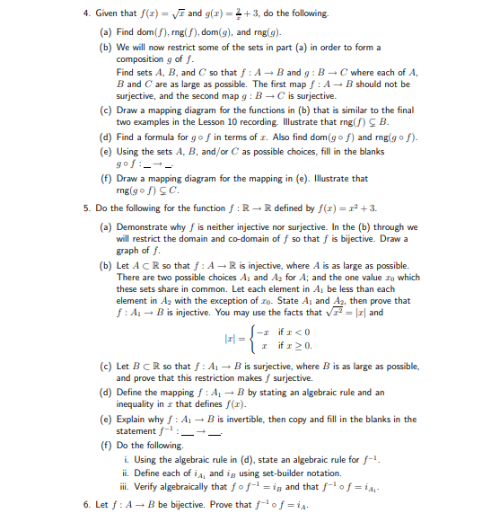 Solved 1. Find all possible functions f: A B for the given | Chegg.com