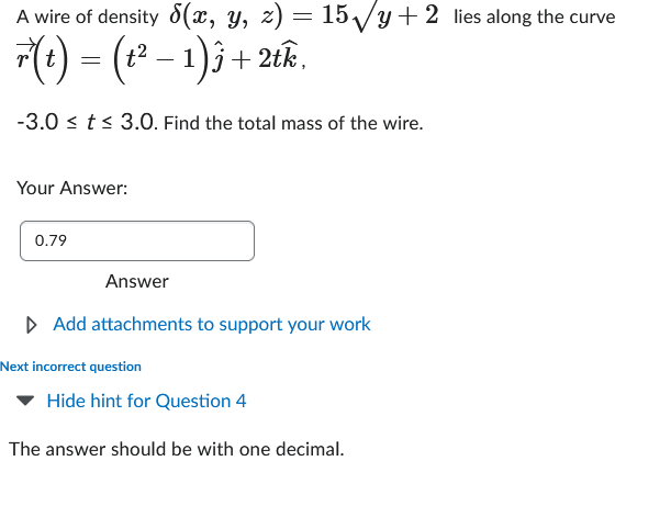 Solved A wire of density δ(x,y,z)=15y+2 lies along the curve | Chegg.com
