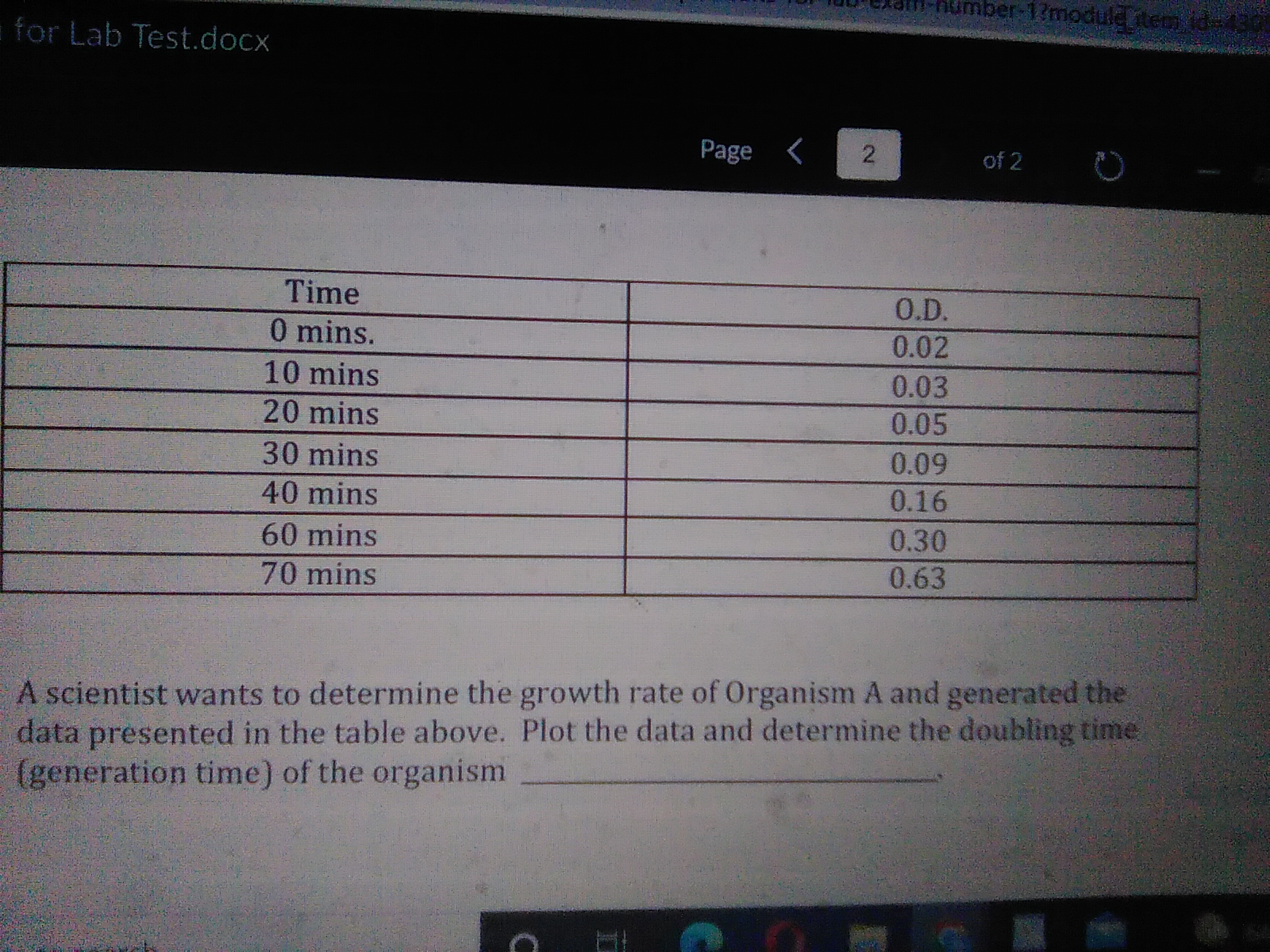 Solved aa What is the formula to find generation time | Chegg.com
