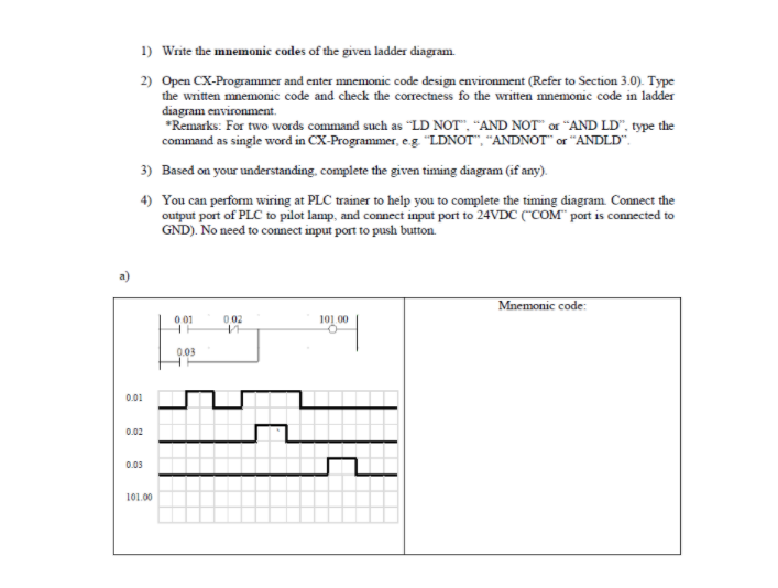 1) Write the mnemonic codes of the given ladder | Chegg.com