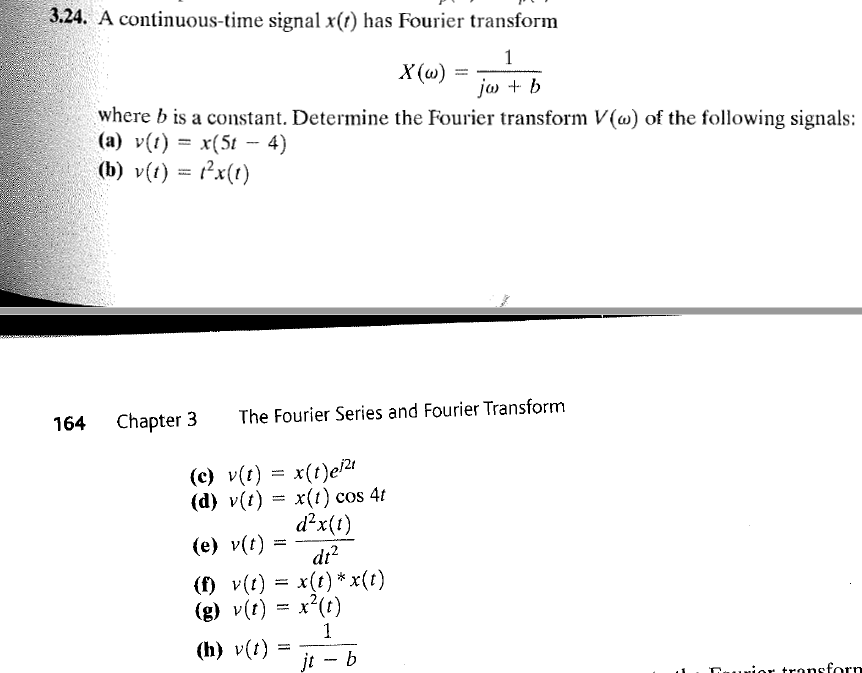 Solved 3.24. A continuous-time signal x(t) has Fourier | Chegg.com