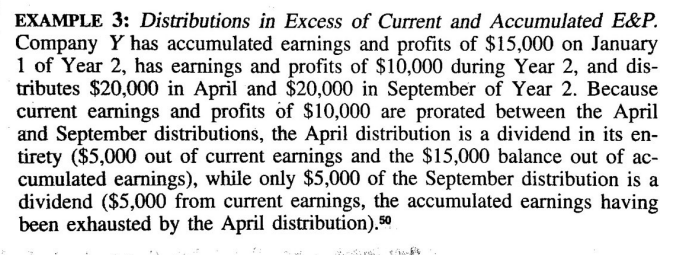 Solved EXAMPLE 3: Distributions in Excess of Current and | Chegg.com