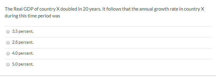 Solved The Real GDP of country X doubled in 20 years. It | Chegg.com Solved The Real GDP of country X doubled in 20 years. It | Chegg.com