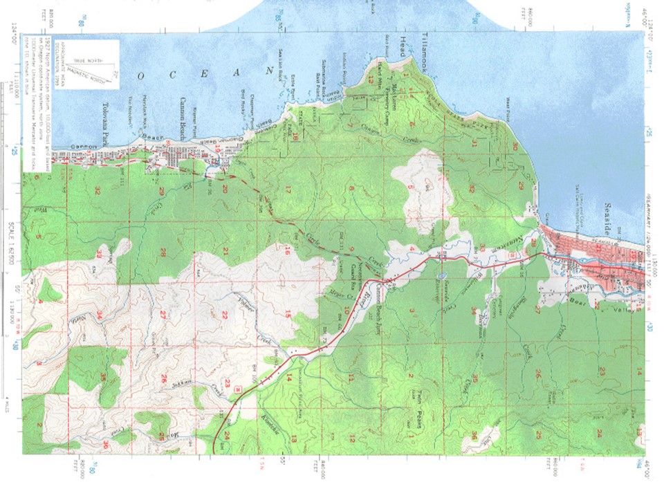 Solved Use the Cannon Beach, Oregon, quadrangle | Chegg.com