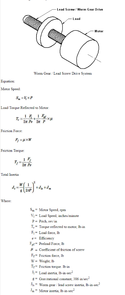 Solved I need these calculation for a 7 kg LOAD Load speed = | Chegg.com